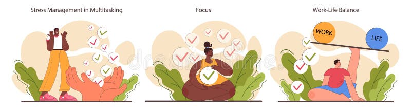 Multitasking Set. Effective and Competent Office Worker Time Stock ...