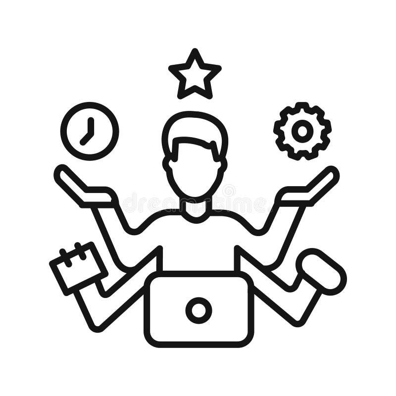 Multitasking Symbol Mark in Filled Style Stock Illustration ...