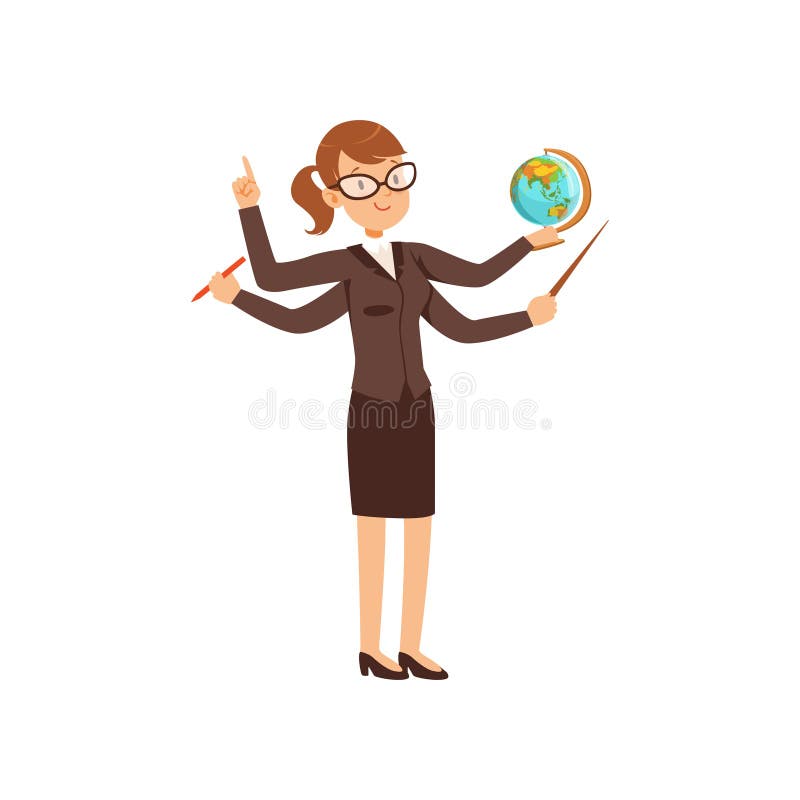 Teacher Multitasking Stock Illustrations – 153 Teacher Multitasking ...