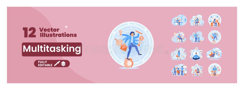 Multitasking Theme Stock Illustrations – 254 Multitasking Theme Stock Illustrations, Vectors ...