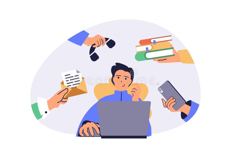 Multitasking Web Concept with Flat Cartoon People for Website Design ...