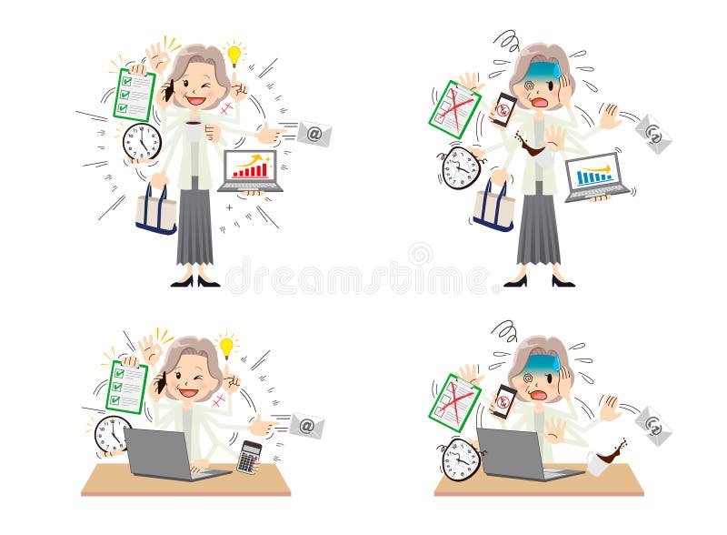 Busy Multitask Woman Old Stock Illustrations – 5 Busy Multitask Woman ...