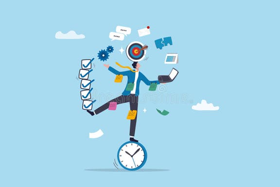 Multitasking Work Overload Stock Illustrations – 1,190 Multitasking ...