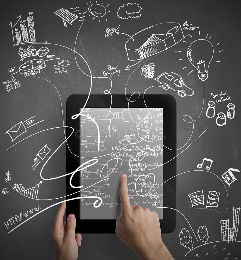 Multitastking tablet stock image. Image of mail, draft - 31485117