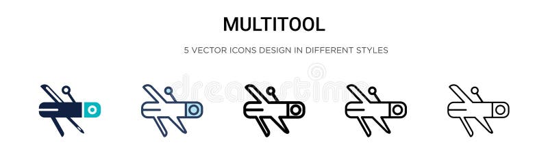 Multitool Icon in Filled, Thin Line, Outline and Stroke Style. Vector ...