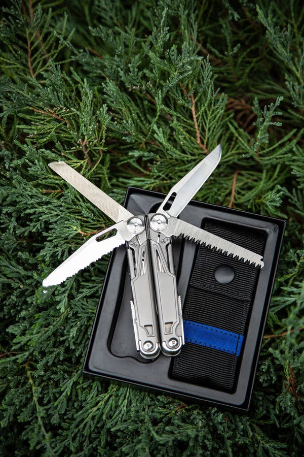 Multitool Pocket Knife in Open Case on Greenery Stock Photo - Image of ...