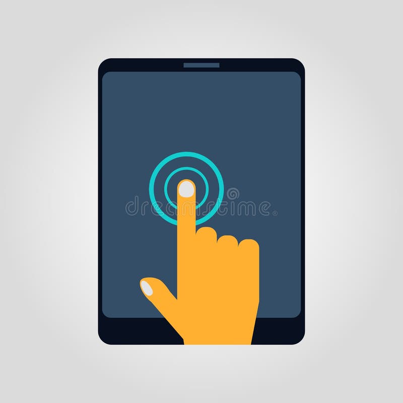 Multitouch Screen Hand Gesture on Tablet Stock Vector - Illustration of ...