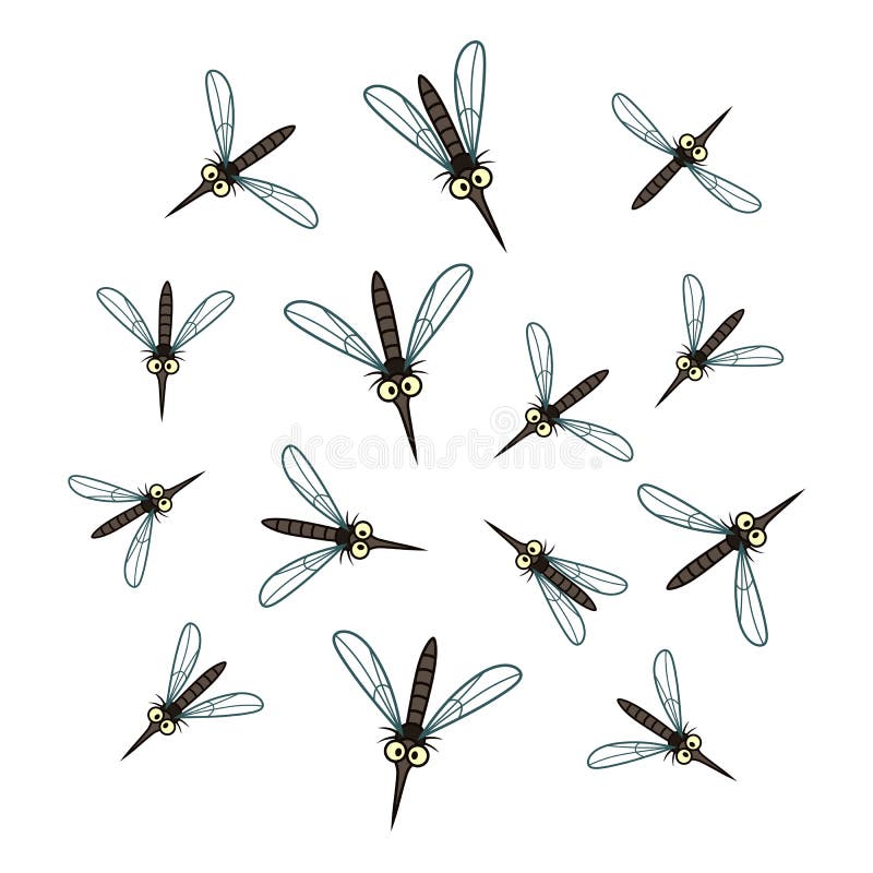 Multitud de los mosquitos ilustración del vector. Ilustración de grupo ...