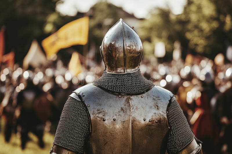 A Multitude of Armored Medieval Fighters Stood Prepared for Combat ...