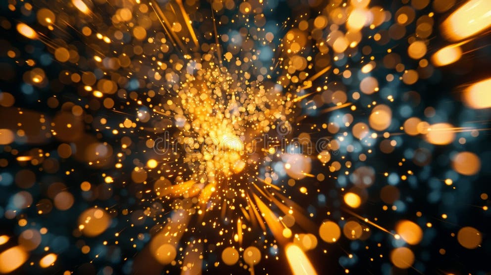 A Multitude of Bright Sparks Shooting Out from a Central Source ...