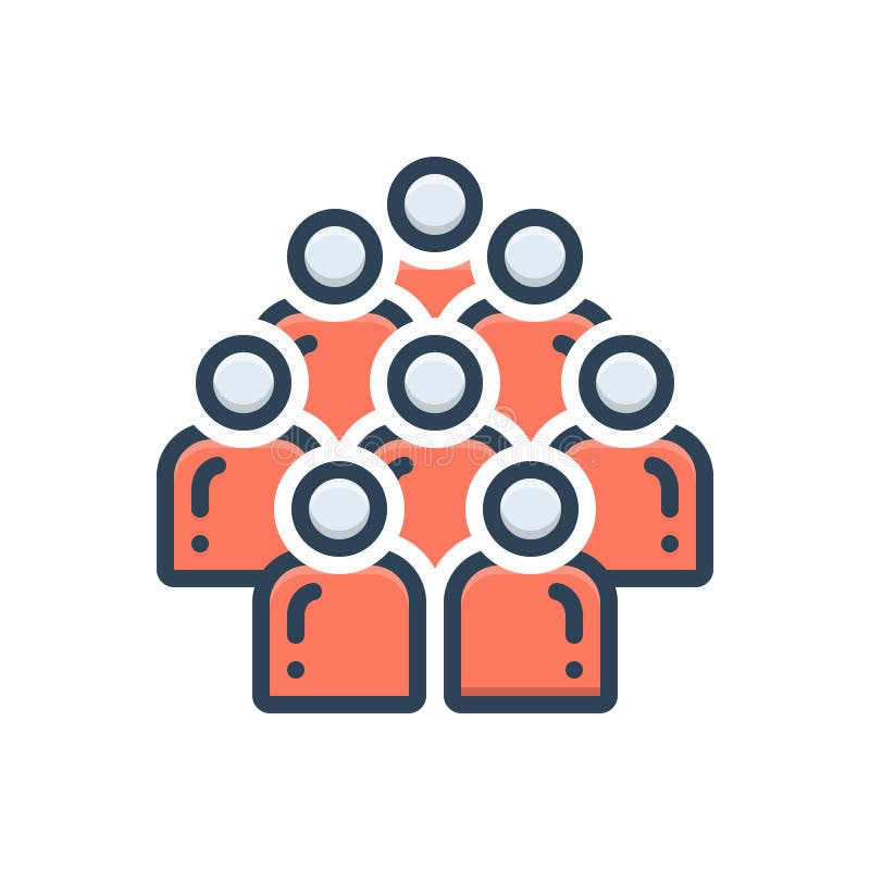 Color Illustration Icon for Multitude, Crowd and Mob Stock Illustration ...