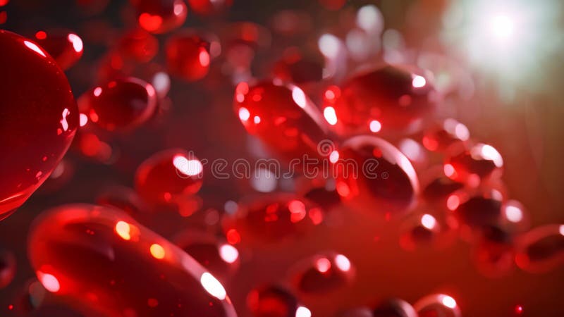 A Multitude of Red Blood Cells Suspended in Mid-air, Creating a Vibrant ...