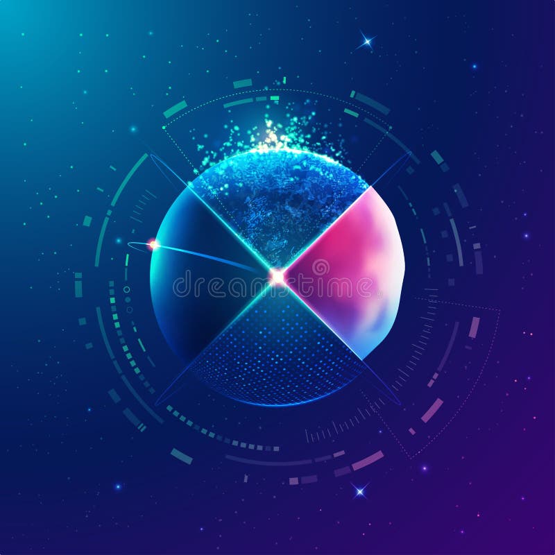 Multiverse stock vector. Illustration of mesh, glow - 251637011