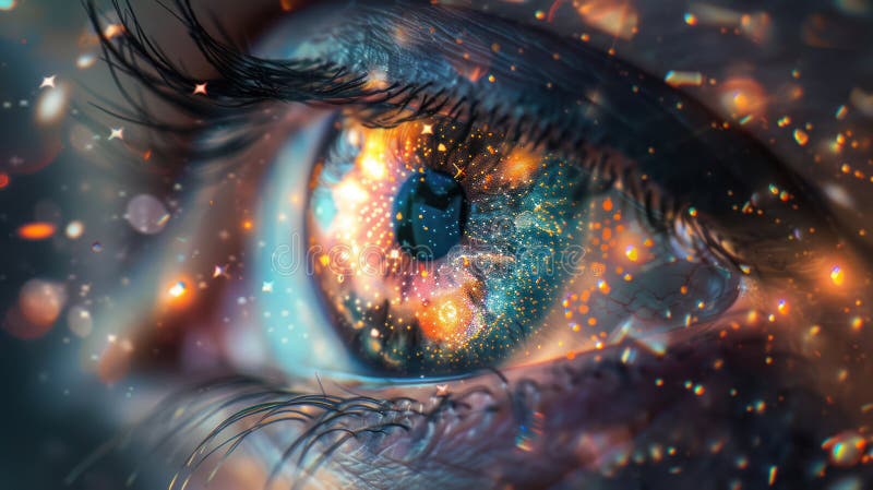 Multiverse Reflection: Glimpsing My Future through Your Eyes Stock ...