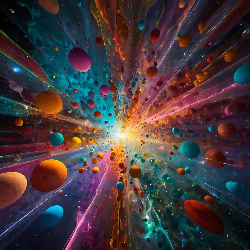 Multiverse Scene with Colorful Glowing Dimensions Colliding Stock ...