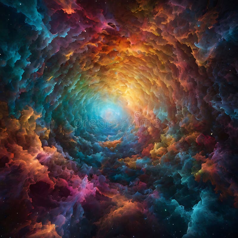 Multiverse Scene with Colorful Glowing Dimensions Colliding Stock ...