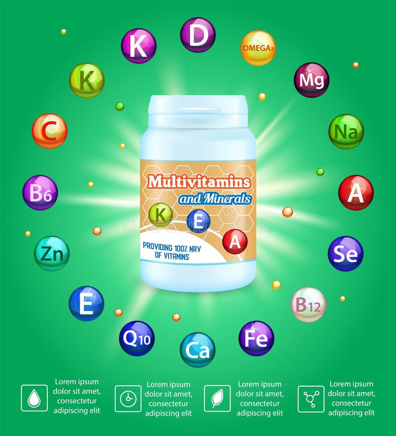 Multivitamin Complex Advertising Vector Poster Template. Vitamin and ...