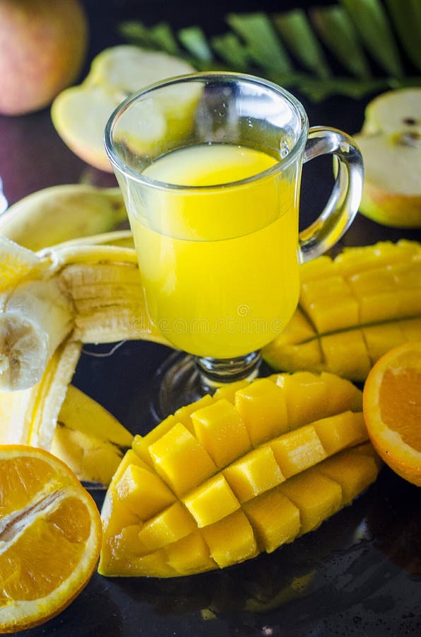 Multivitamin and Multifruit Juice Stock Image - Image of cold ...