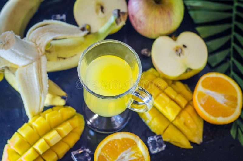 Multivitamin and Multifruit Juice Stock Image - Image of drinks, mango ...