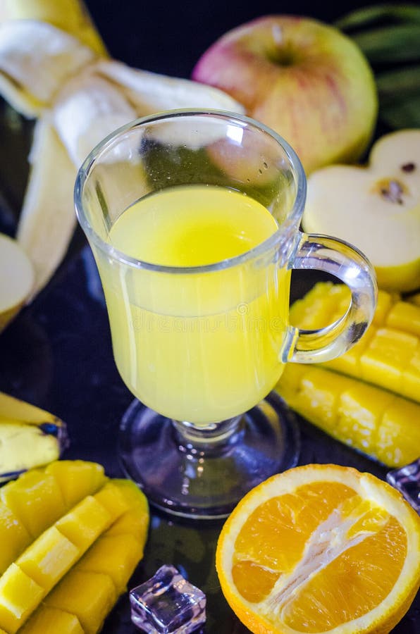 Multivitamin and Multifruit Juice Stock Image - Image of orange ...