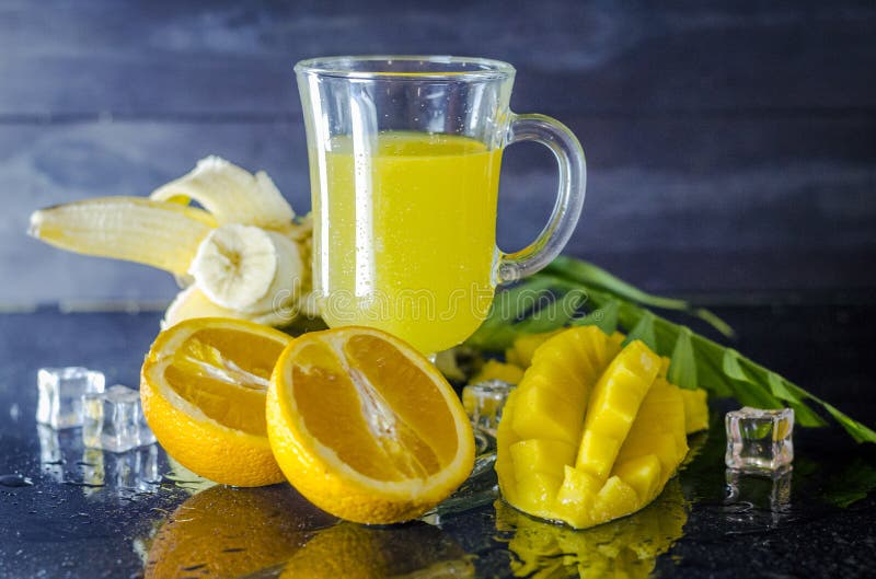 Multivitamin and Multifruit Juice Stock Photo - Image of cocktail, home ...