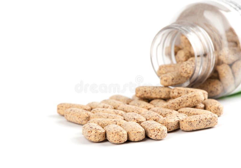 Multivitamin Tablets on White Stock Image - Image of capsules ...