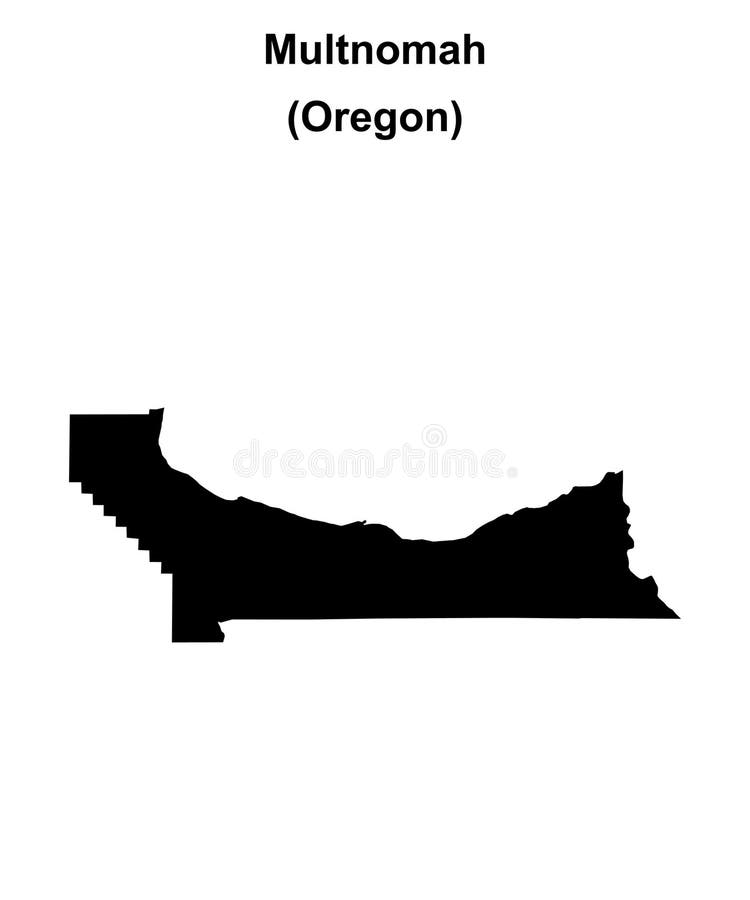 Multnomah outline map stock vector. Illustration of detailed - 361754169