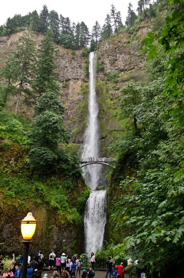 Multnomah Falls stock image. Image of white, pond, trail - 74118113