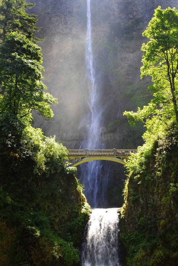 Waterfall - Multnomah Falls In Oregon Stock Image - Image of nature ...