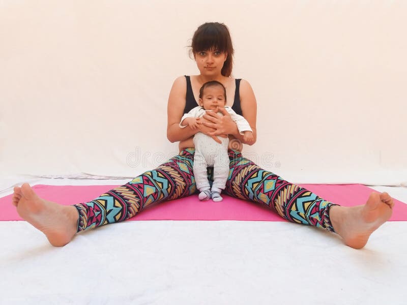 Mum and Baby Training Together Stock Image - Image of smiling ...