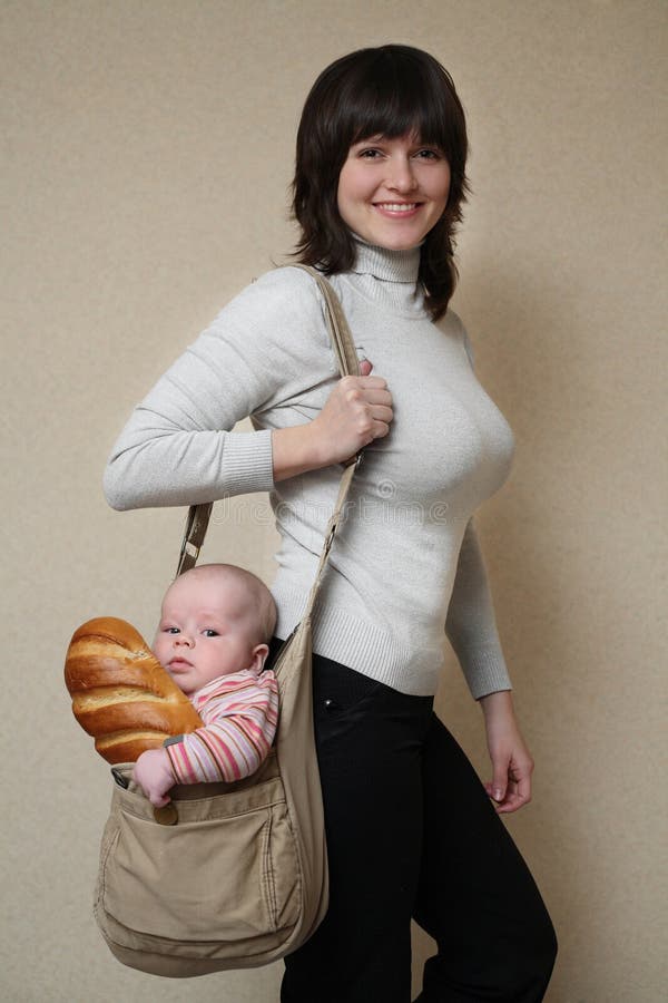 Mum has come from shop! stock image. Image of woman, shopping - 19080659