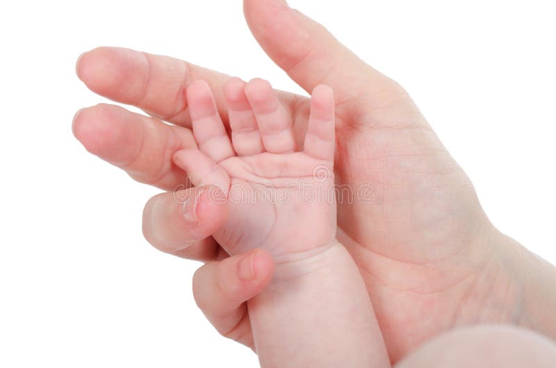 Mum Holds a Hand of the Child in a Hand Stock Photo - Image of ...