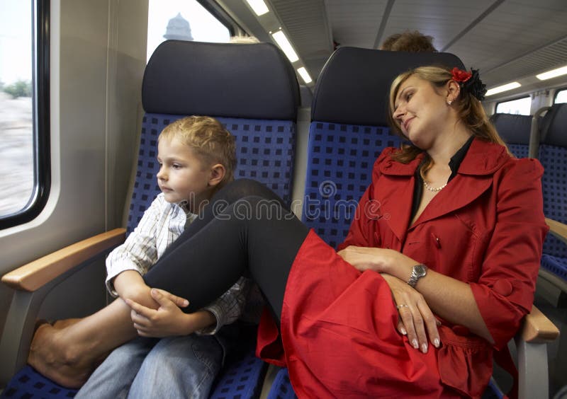 Mum and the son travel stock image. Image of human, grass - 7376679