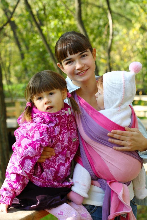 Mum with two children stock photo. Image of daughter - 18526362