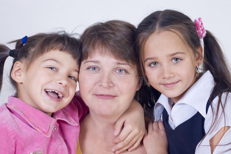 Mum from two daughters stock photo. Image of honey, dear - 16484872