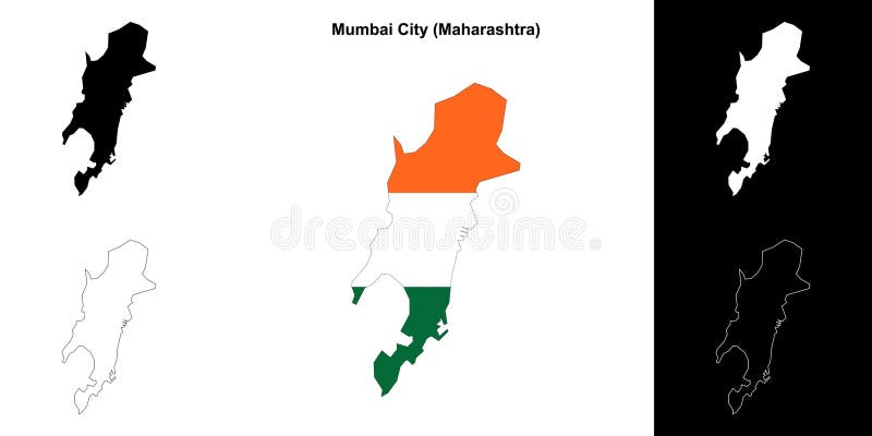 Mumbai City outline map stock vector. Illustration of indian - 368831997