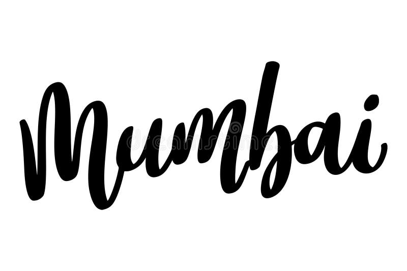 Mumbai. Lettering Phrase Isolated on White Stock Vector - Illustration ...