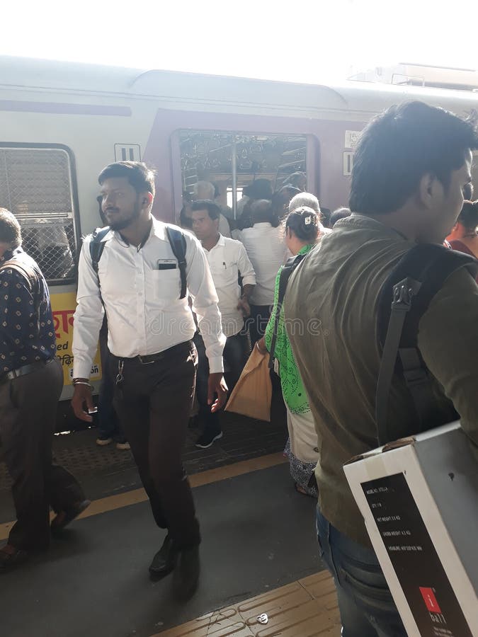 Mumbai Local Train Inside View at 12 am Editorial Photography - Image ...