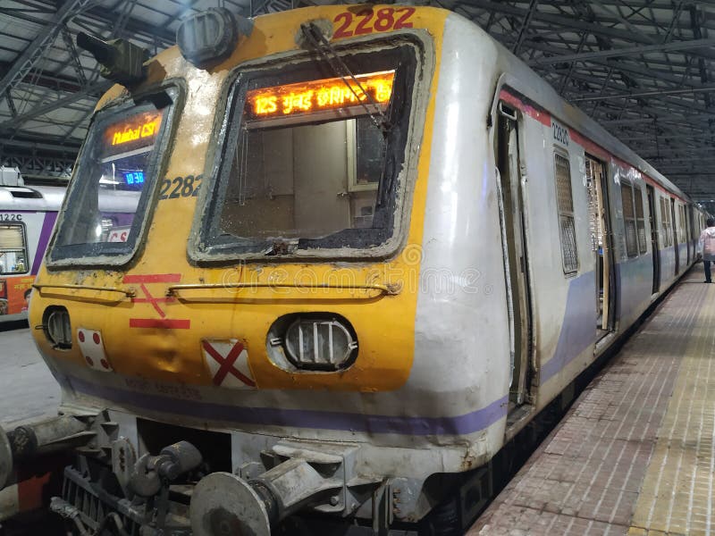 Front Side of the Railway Engine of the Mumbai Local Train. Editorial ...