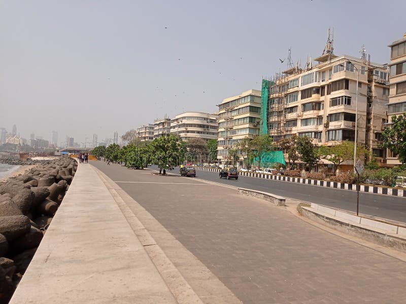 Nariman Sea Point Bombay stock photo. Image of sunset - 150442244