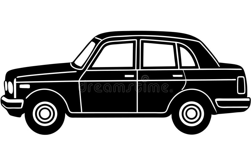 Mumbai Taxi Silhouette – Simple Black Shape on White Background Stock ...