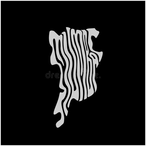 Mumbai Written in Mumbai Map Shape. Mumbai Lettering Stock Vector ...