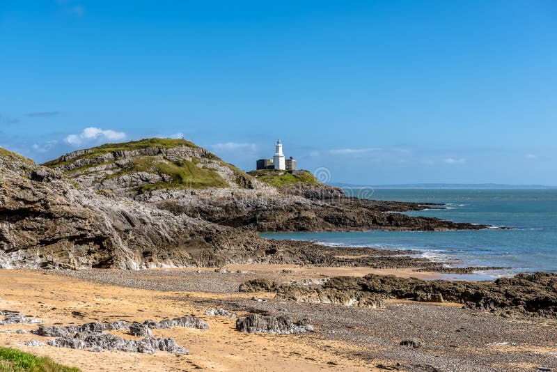 Mumbles Lighthouse stock image. Image of mumbles, ocean - 46832929