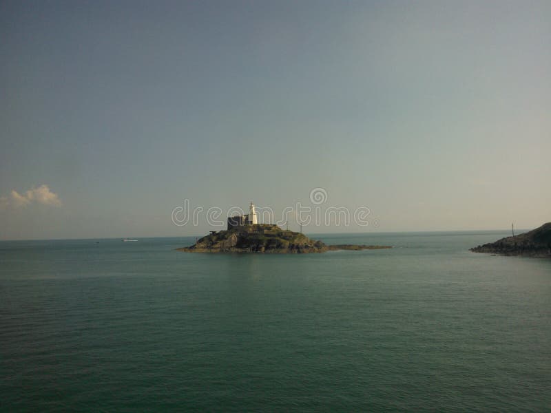 The Mumbles Lighthouse stock image. Image of beauty, rock - 43744393