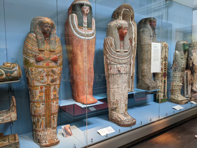 Mummies and Coffins at the British Museum in UK Editorial Photo - Image ...