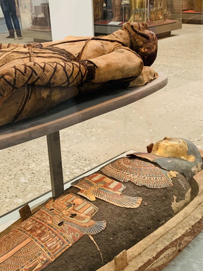 Ancient Egyptian Mummies in Room 62 at the British Museum in London ...