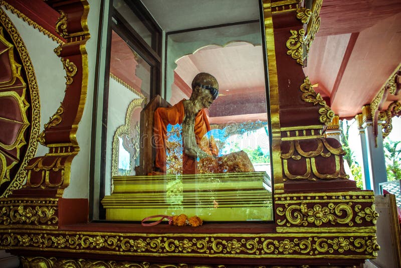 Mummified Monk Body on Koh Samui Thailand Stock Photo - Image of ...