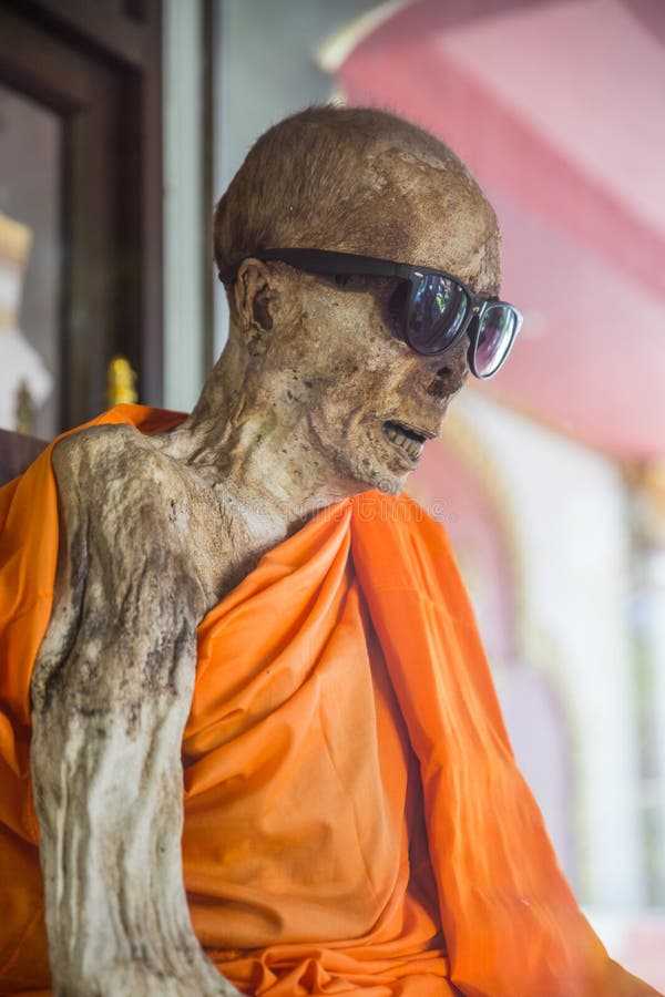 Mummified Monk in Koh Samui - Thailand Stock Image - Image of bones ...