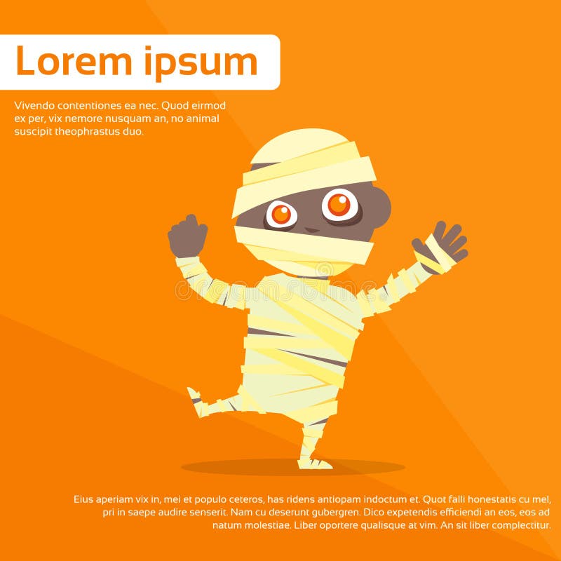 Mummy Boy Scary Cartoon Halloween Character Flat Stock Vector ...