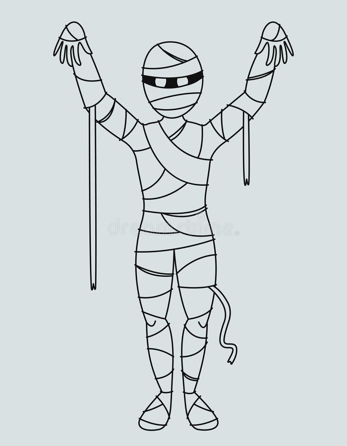 Mummy front view. stock vector. Illustration of line - 281150604